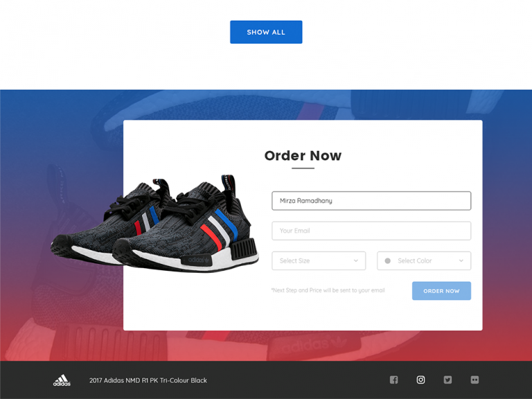 Free Download Adidas NMD R1 Landing Page PSD | Affapress